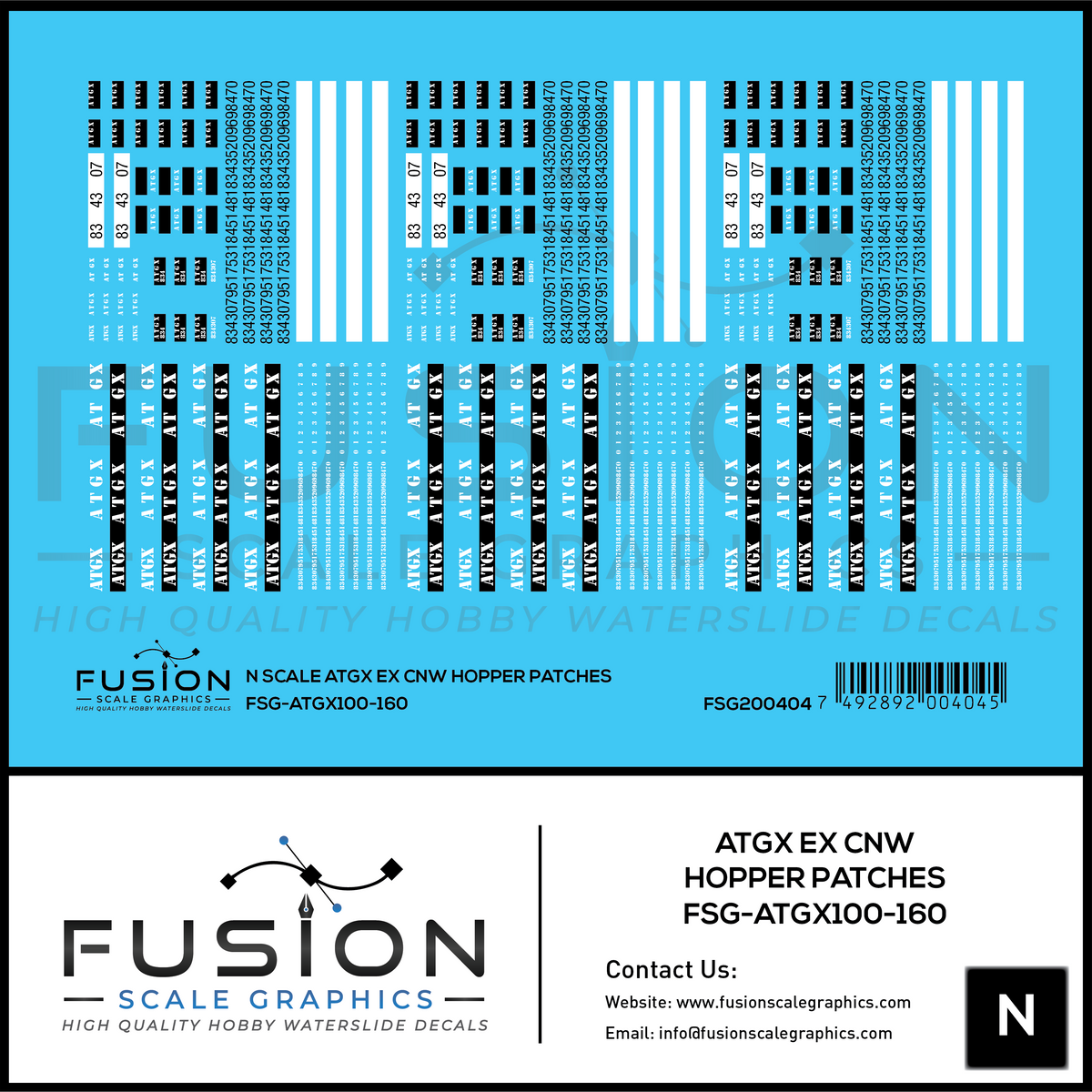 N Scale ATGX Ex CNW Hopper Patches Decal Set – Fusion Scale Graphics