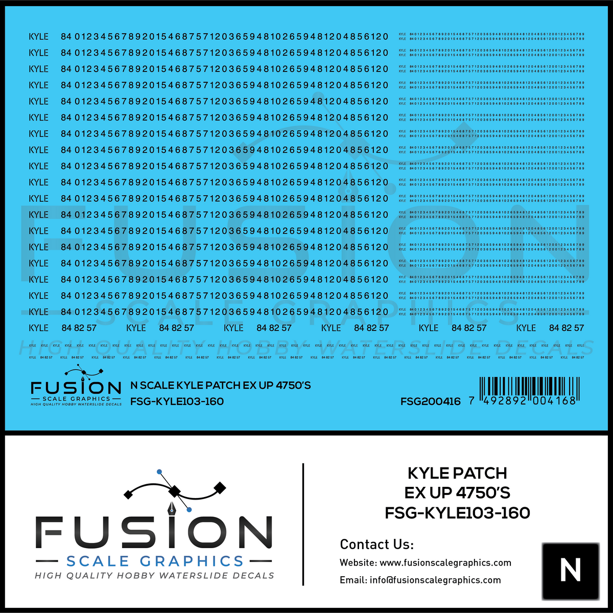 N Scale KYLE Ex UP 4750's Patching Decal Set – Fusion Scale Graphics