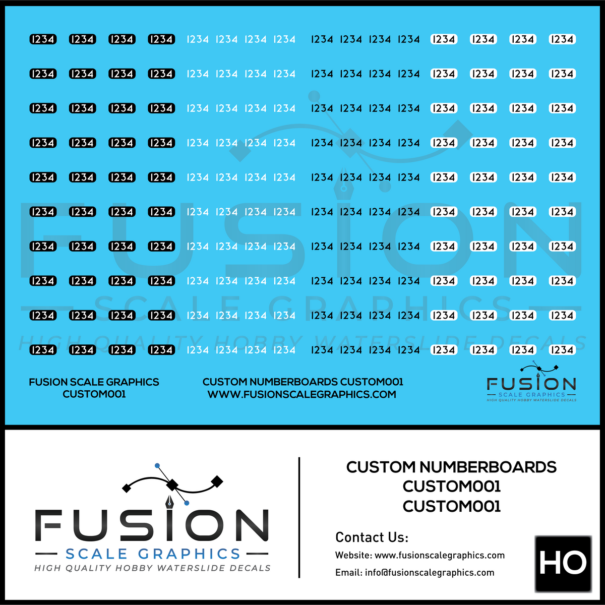 Custom Printed HO Scale EMD Type 1 Numberboards Decal Set – Fusion ...