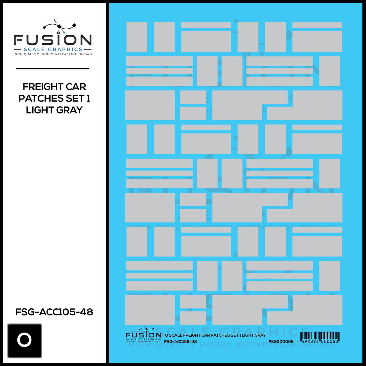 O Scale Freight Car Patches Set 1 Light Gray Decal Set – Fusion Scale ...