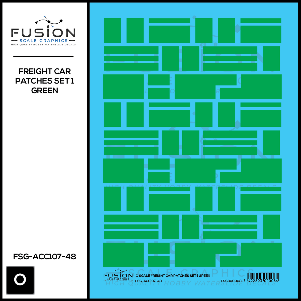 O Scale Freight Car Patches Set 1 Green Decal Set – Fusion Scale Graphics
