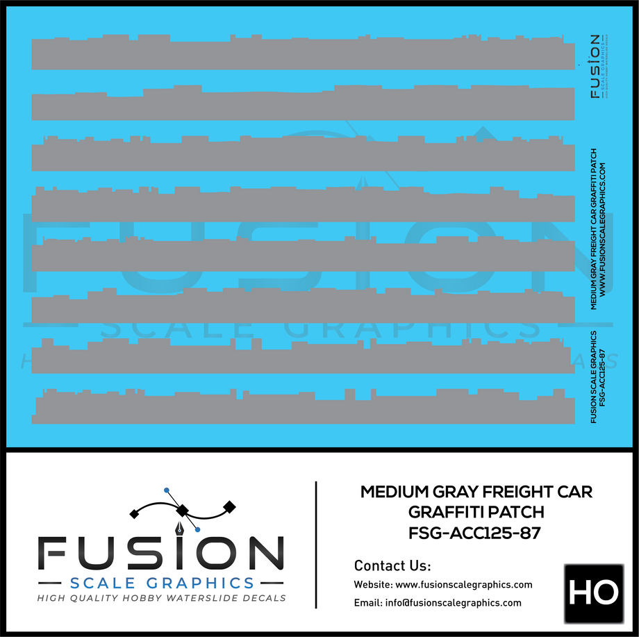 Fusion Scale Graphics: Model Train Decals | Custom Waterslide Decals