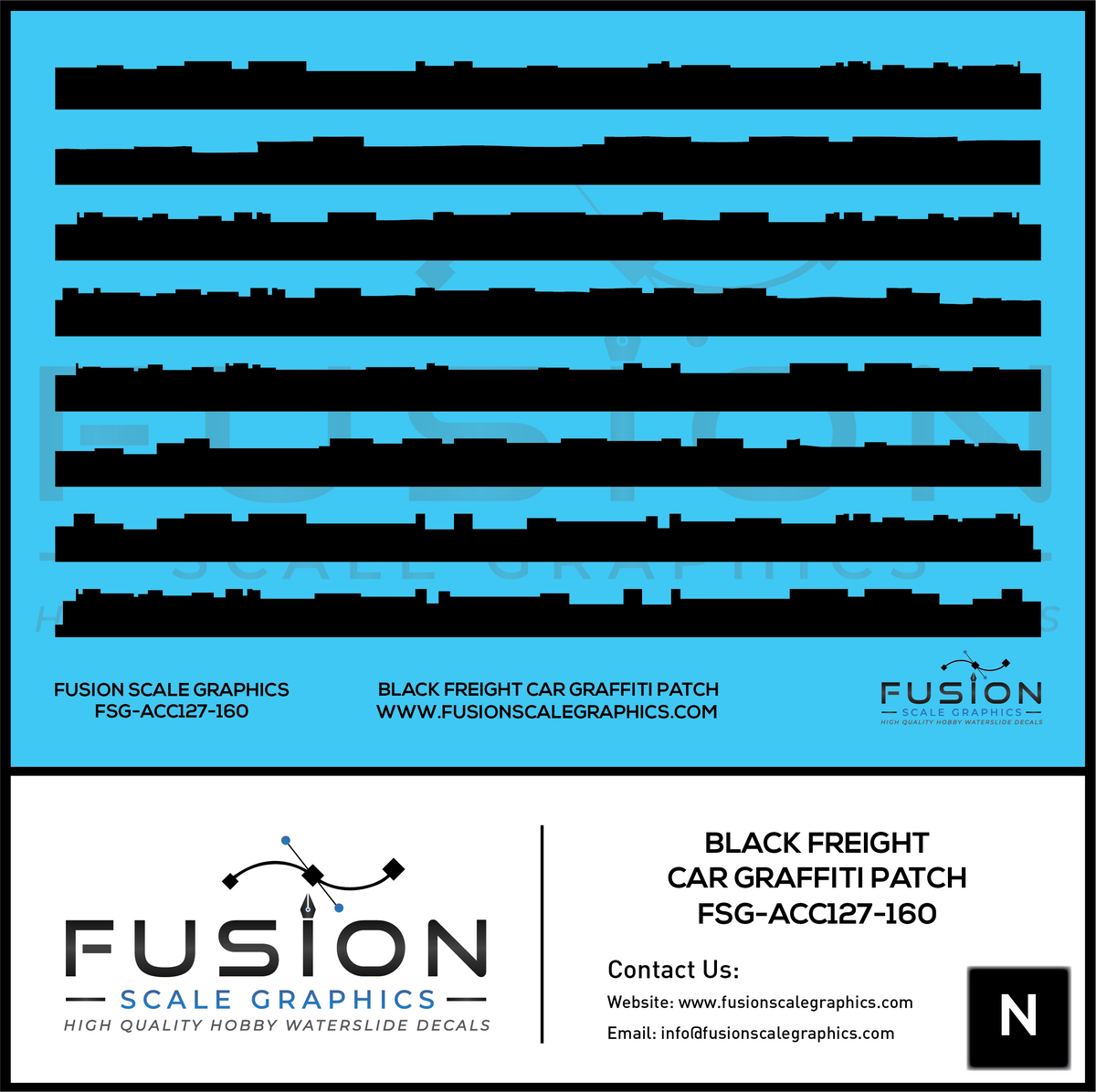 Fusion Scale Graphics: Model Train Decals | Custom Waterslide Decals