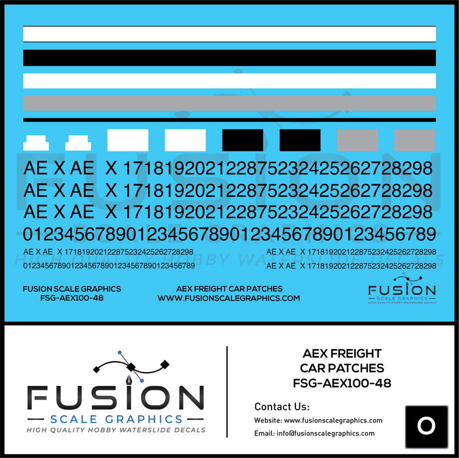 Fusion Scale Graphics: Model Train Decals | Custom Waterslide Decals