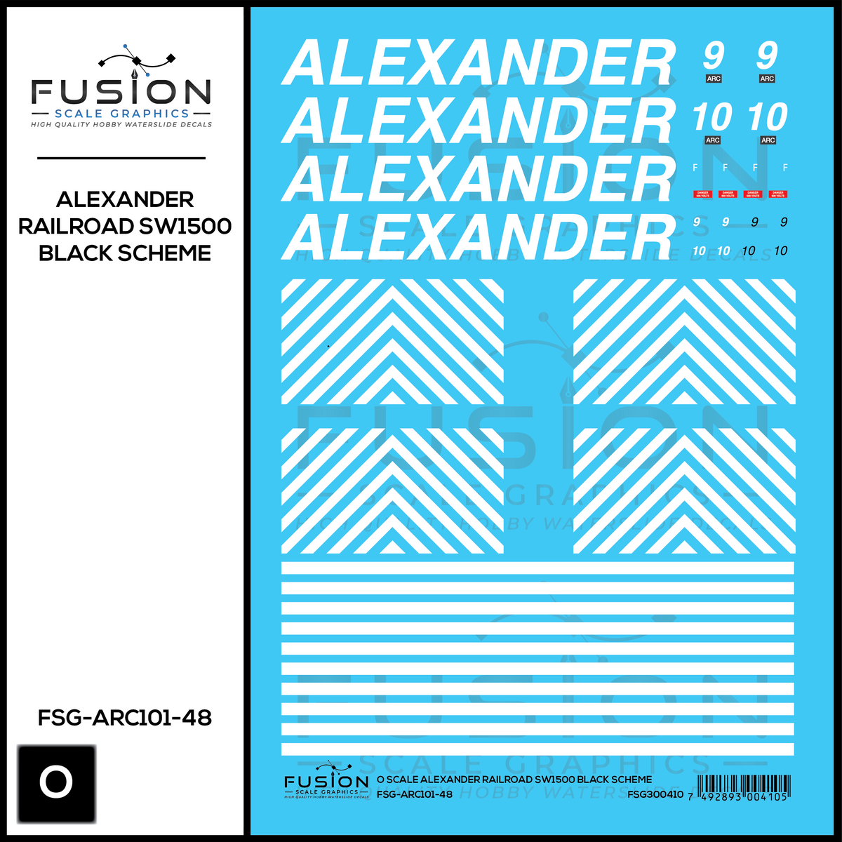 O Scale Alexander Railroad SW1500 Black Scheme Locomotive Decal Set ...