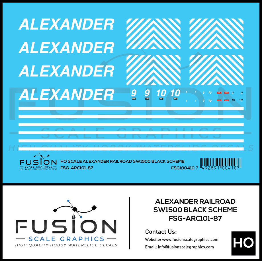 Fusion Scale Graphics: Model Railroad Decals | Custom Waterslide Decal