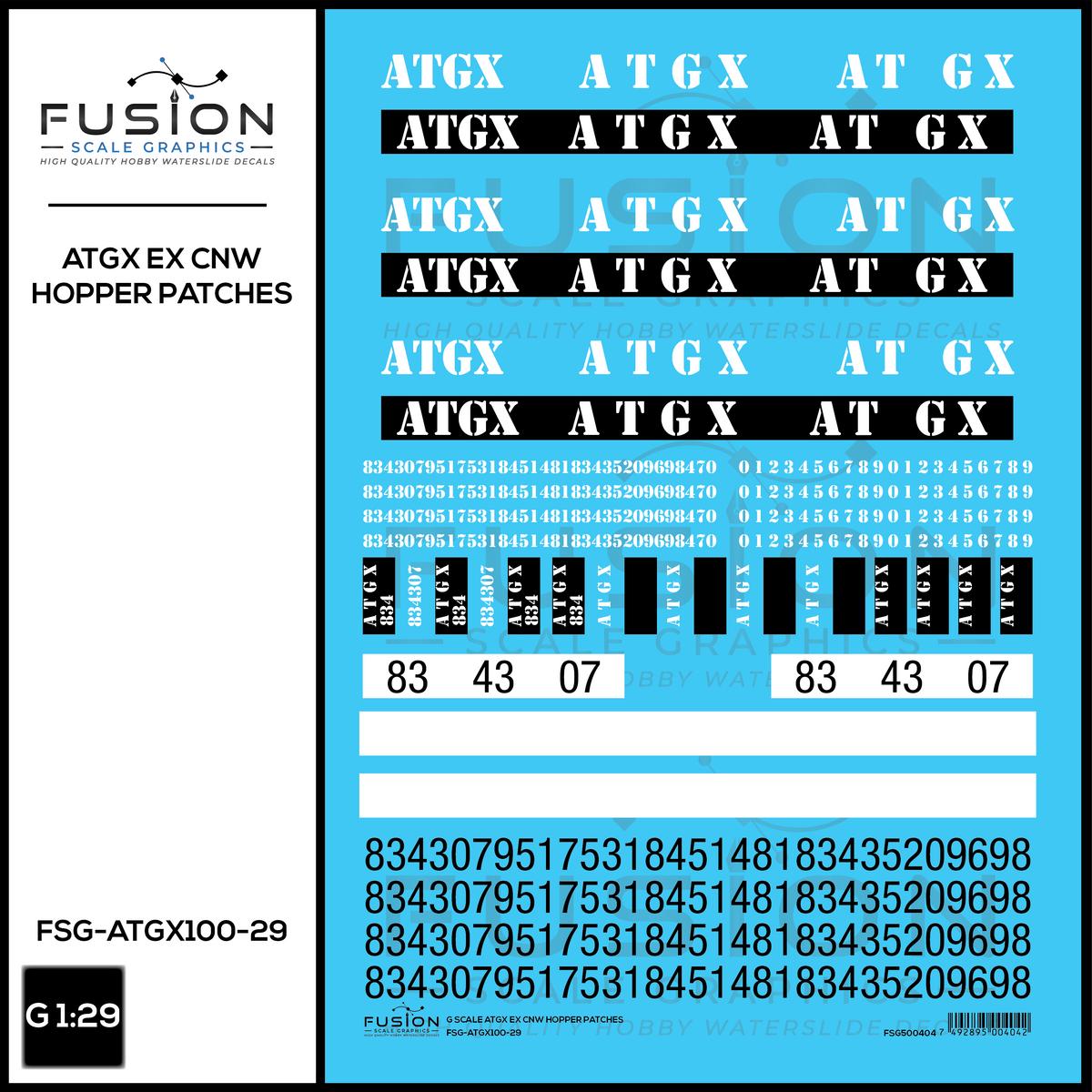 G 1:29 Scale ATGX Ex CNW Hopper Patches Decal Set – Fusion Scale Graphics