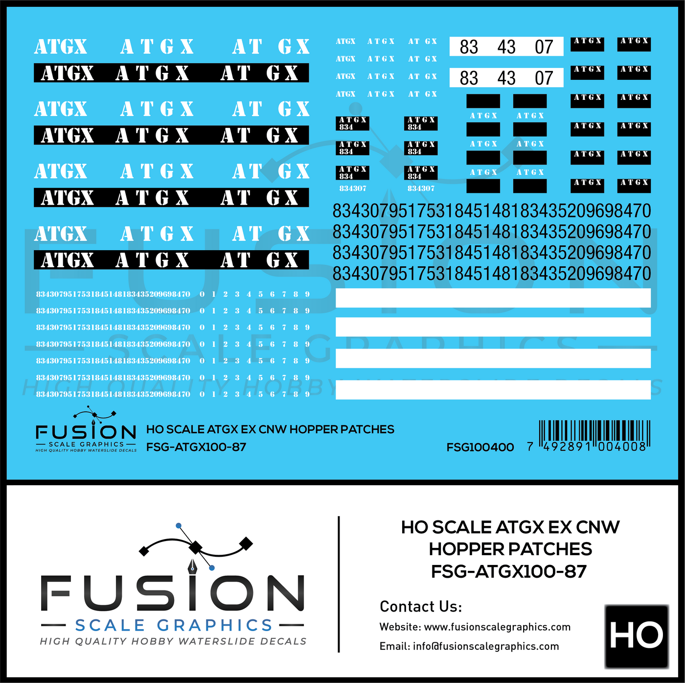Fusion Scale Graphics: Model Train Decals | Custom Waterslide Decals