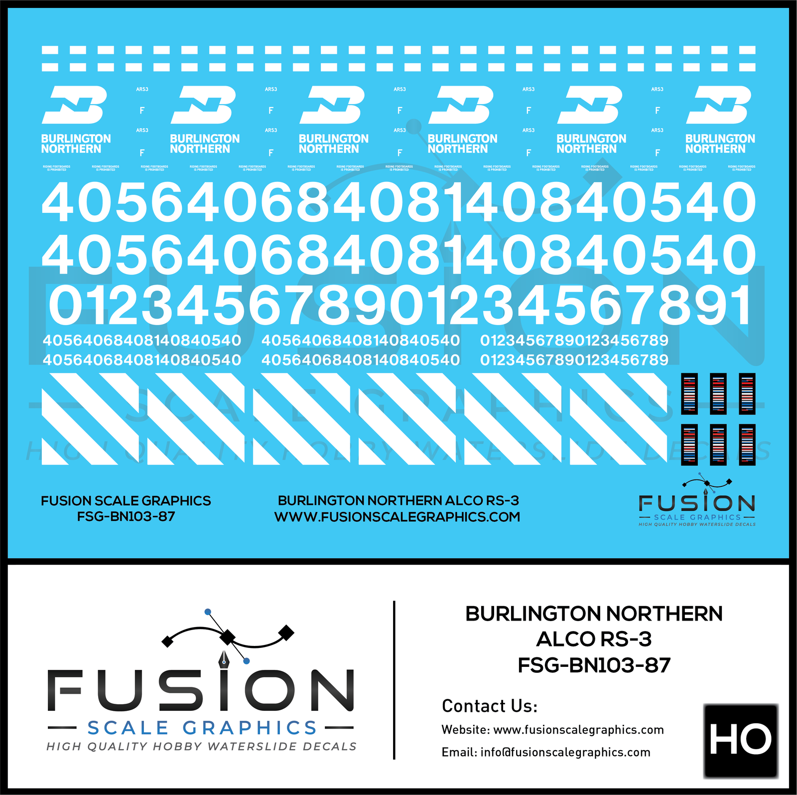 Fusion Scale Graphics: Model Train Decals | Custom Waterslide Decals