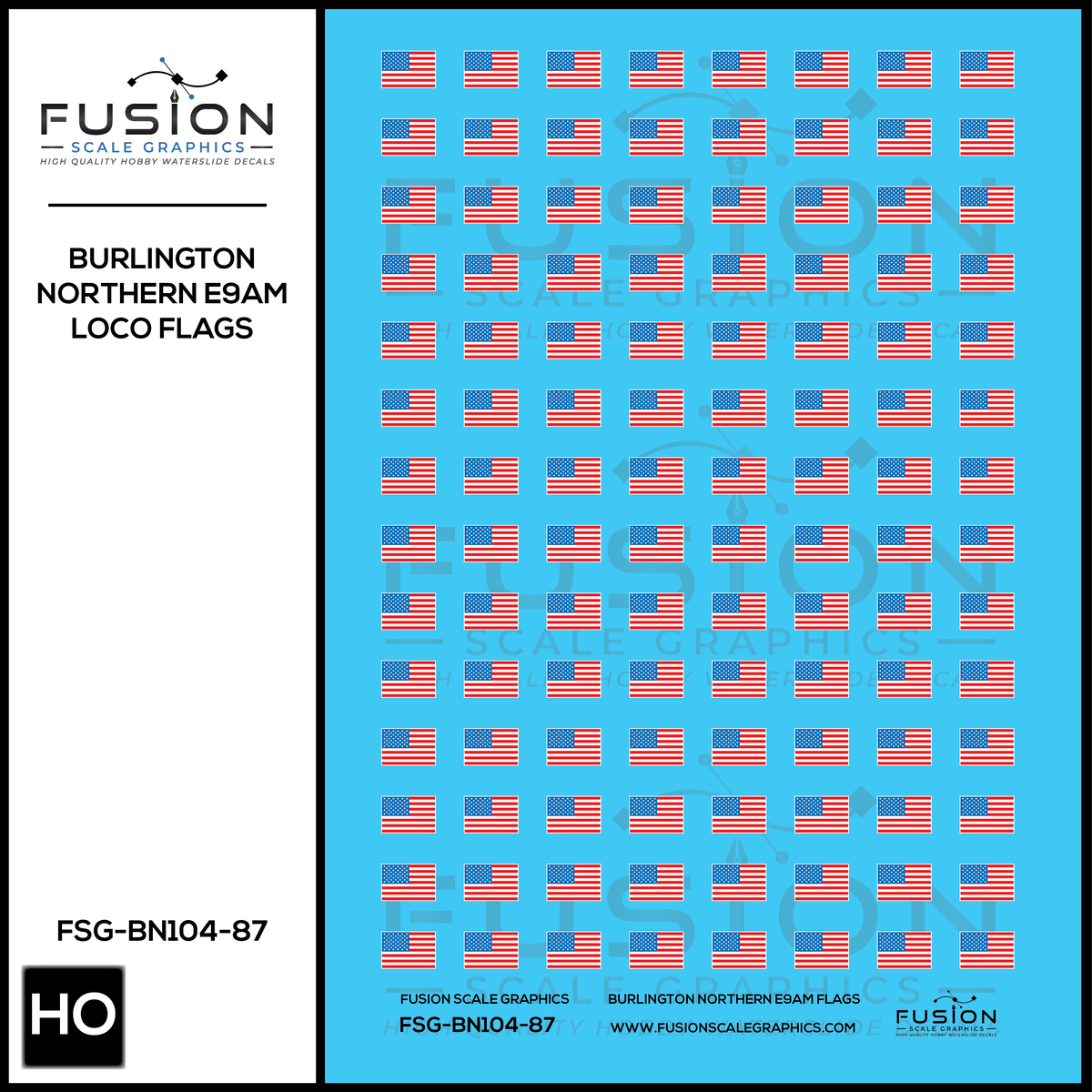HO Scale Burlington Northern E9AM Locomotive Flags Decal Set – Fusion ...