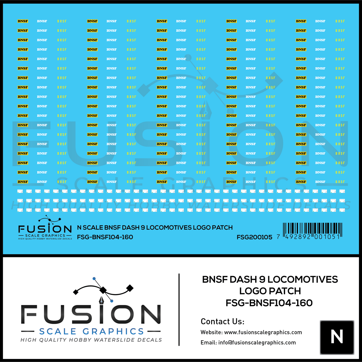 N Scale BNSF Railway Dash 9 Locomotives Logo Patches Decal Set – Fusion ...