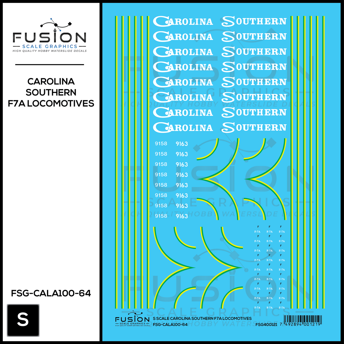 S Scale Carolina Southern EMD F7 Locomotives Decal Set – Fusion Scale ...