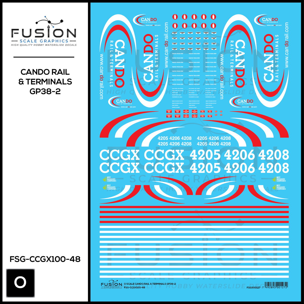 O Scale Cando Rail and Terminals EMD GP38-2 Locomotives Decal Set ...