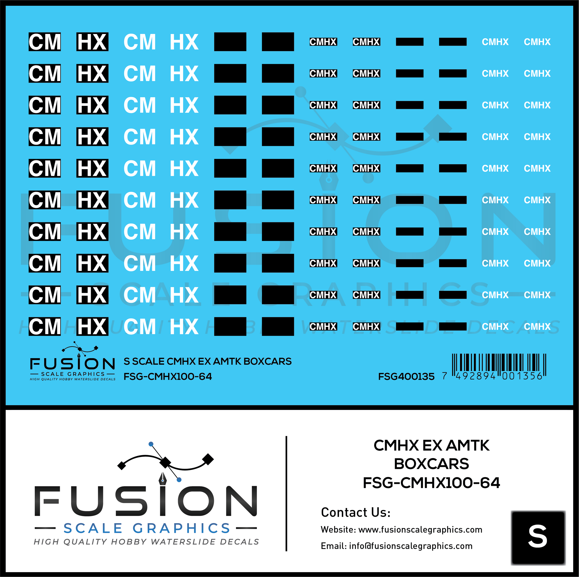 Fusion Scale Graphics: Model Train Decals | Custom Waterslide Decals