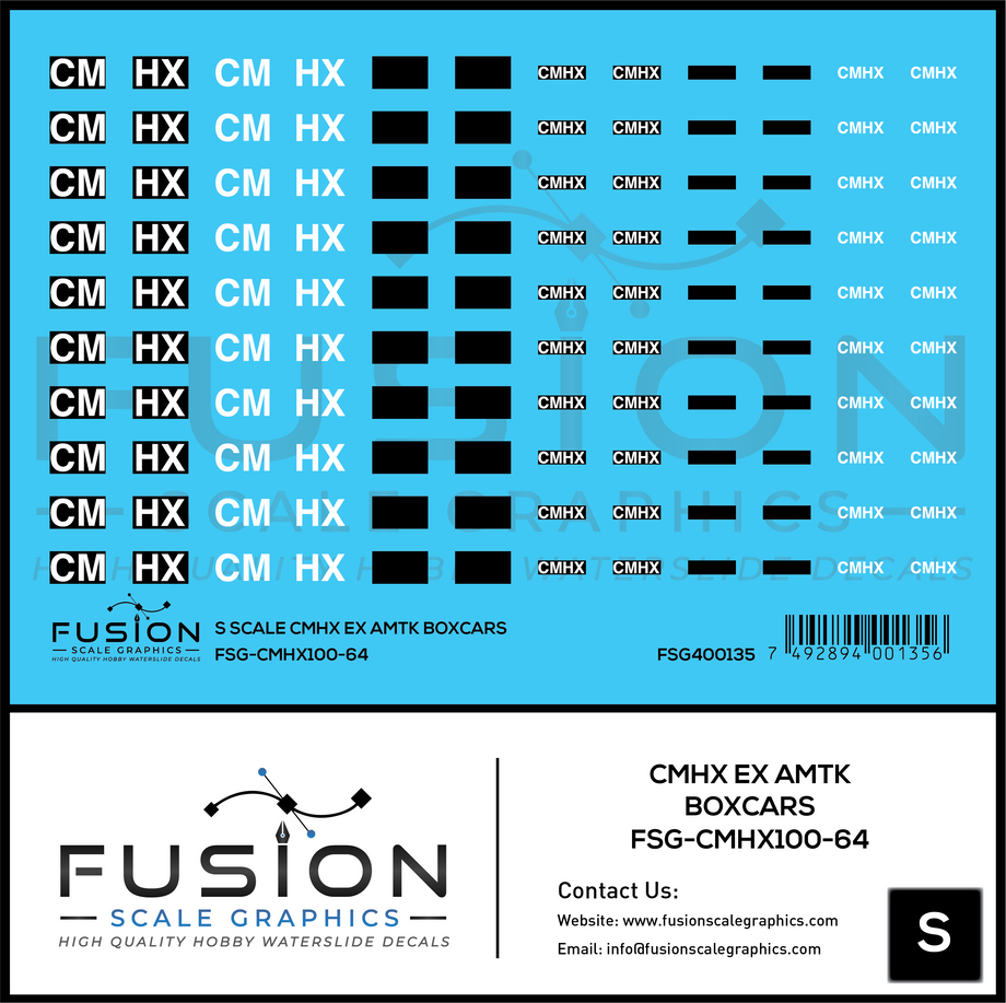 Fusion Scale Graphics: Model Train Decals | Custom Waterslide Decals