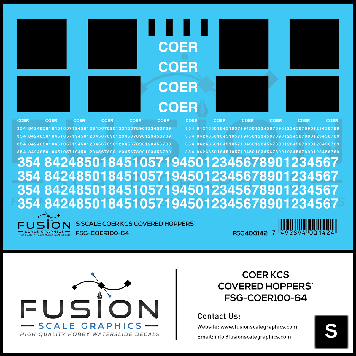 S Scale COER Covered Hoppers Patching Decal Set – Fusion Scale Graphics