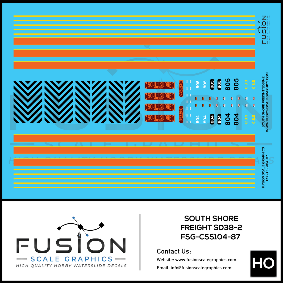 HO Scale South Shore Line SD38-2 Locomotive Decal Set – Fusion Scale ...