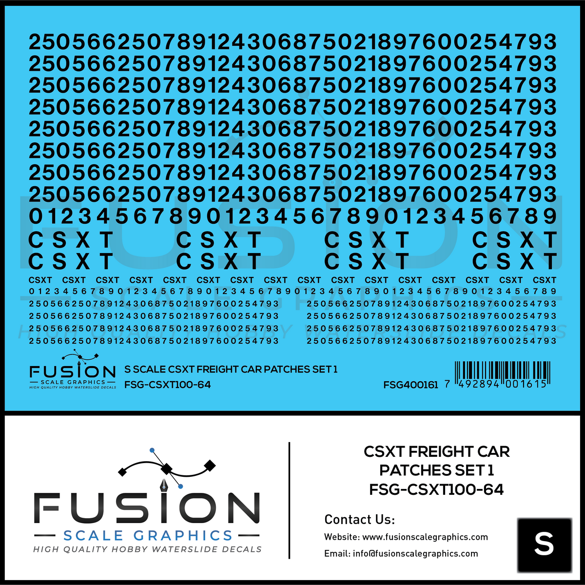 S Scale CSX Freight Car Patches Decal Set 1 – Fusion Scale Graphics