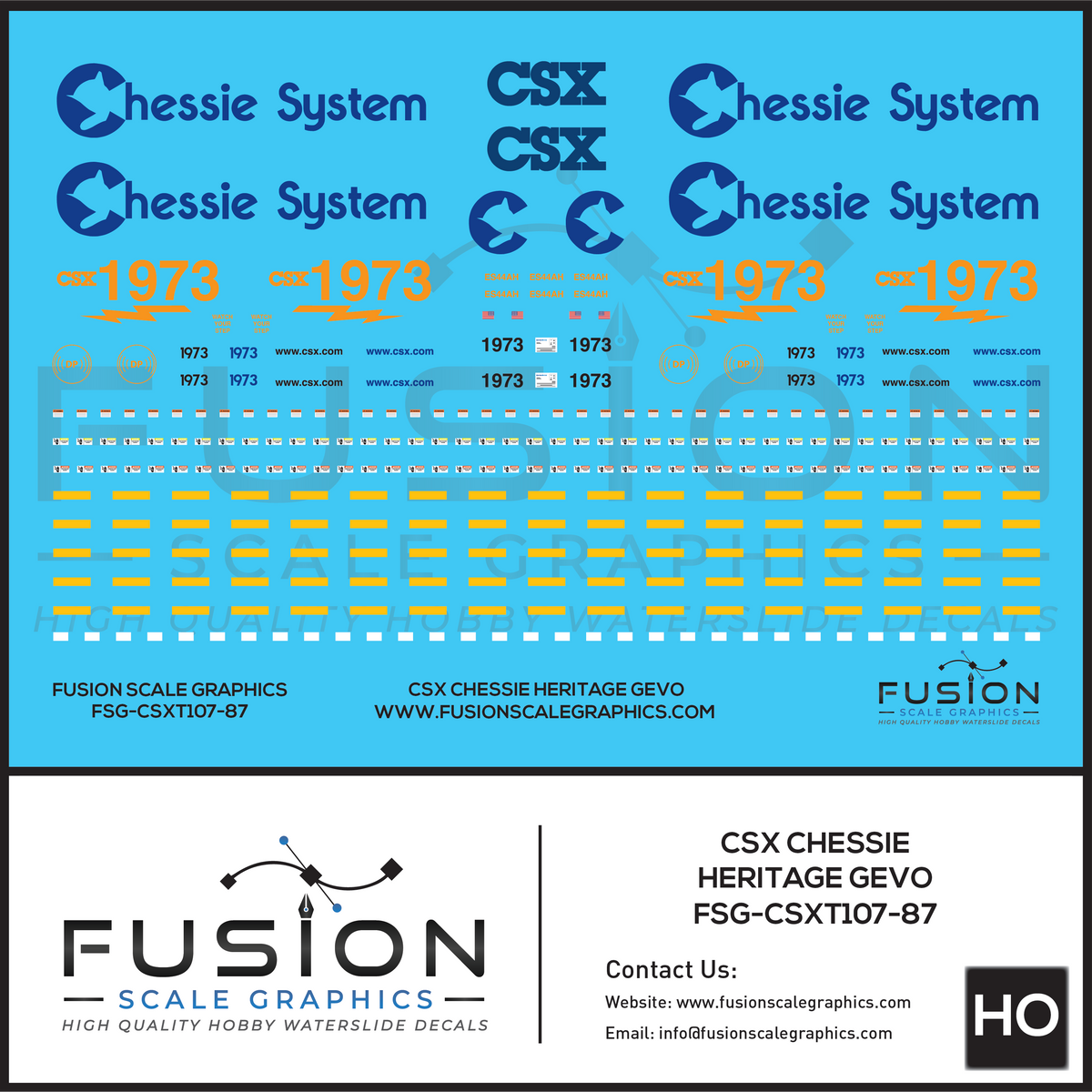 HO Scale CSX 1973 Chessie System Heritage ES44AH Locomotive Decal Set ...