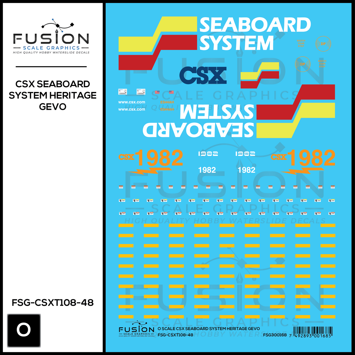 O Scale CSX Seaboard System Heritage GEVO Locomotive Decal Set – Fusion ...