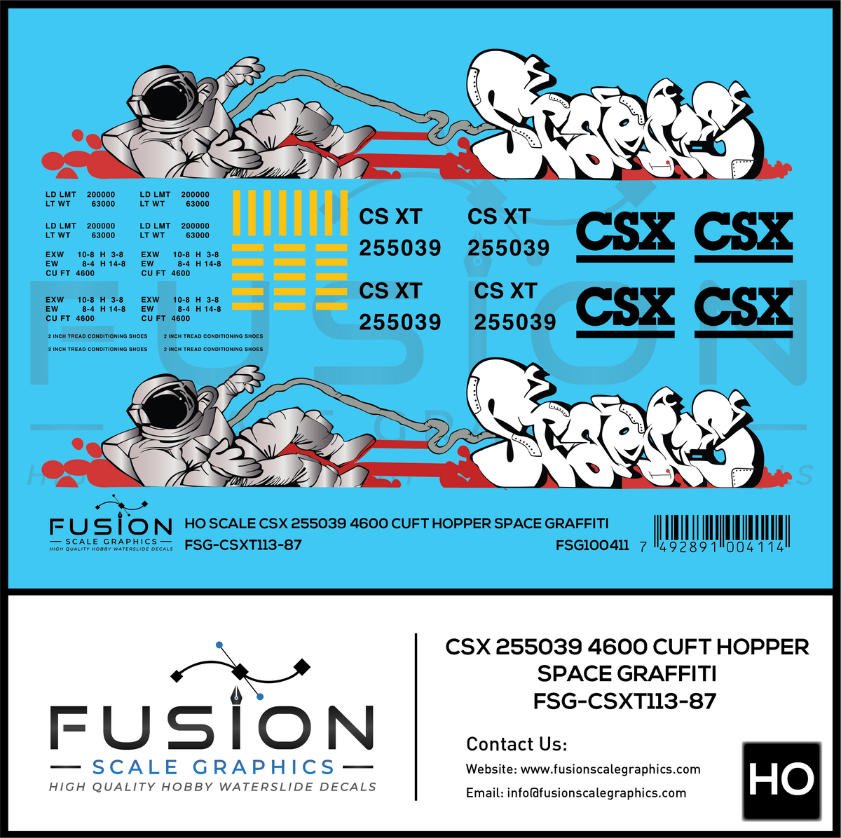 Fusion Scale Graphics: Model Train Decals | Custom Waterslide Decals