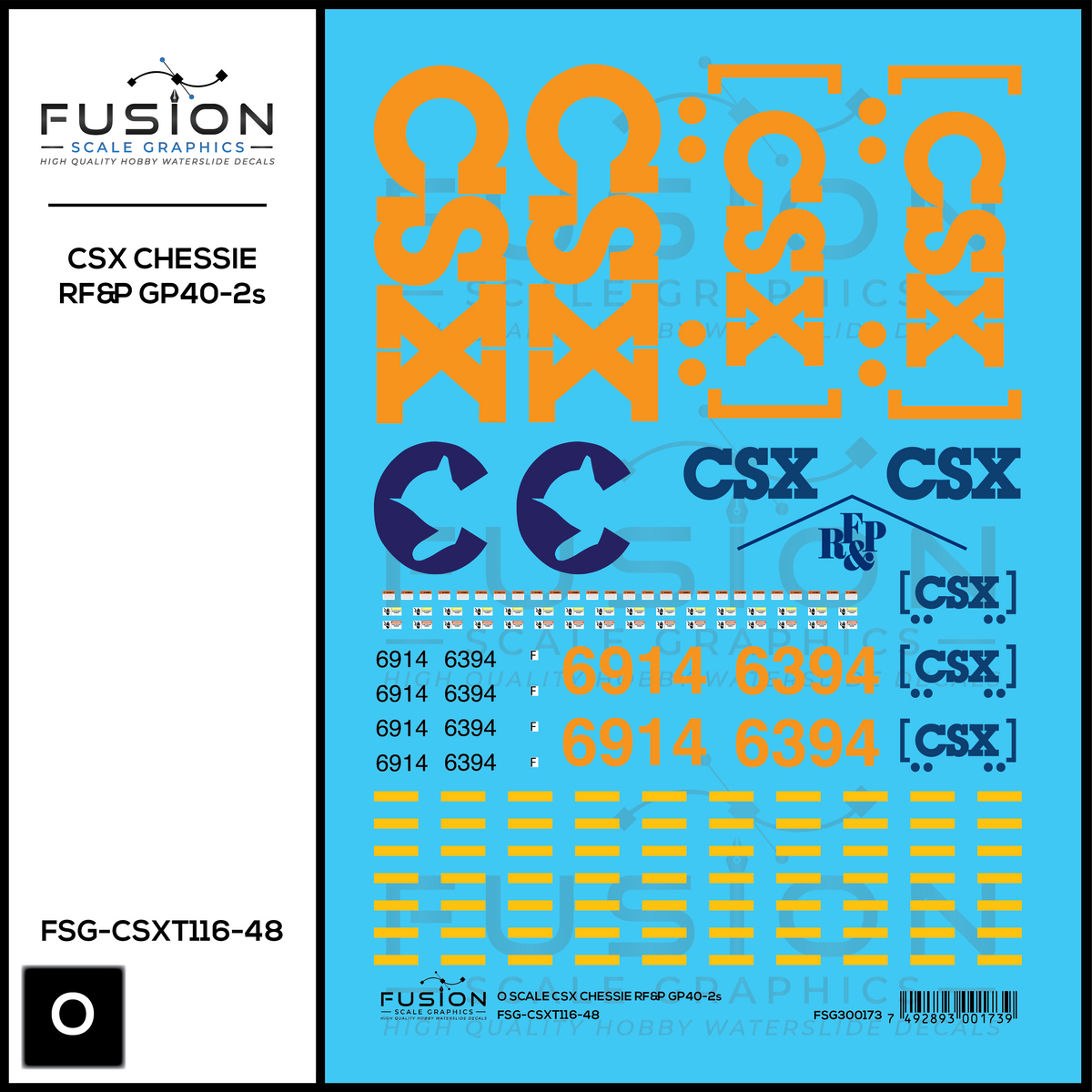 O Scale CSX Chessie and RF&P GP40-2 "Heritage" Locomotives Decal Set ...