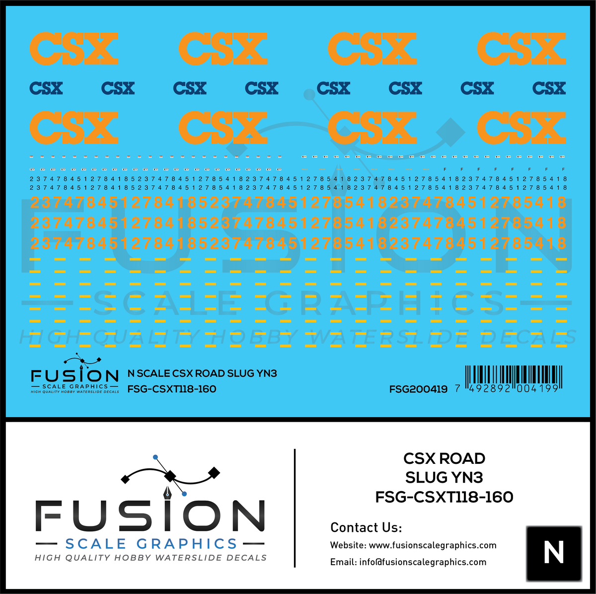 Fusion Scale Graphics: Model Train Decals | Custom Waterslide Decals