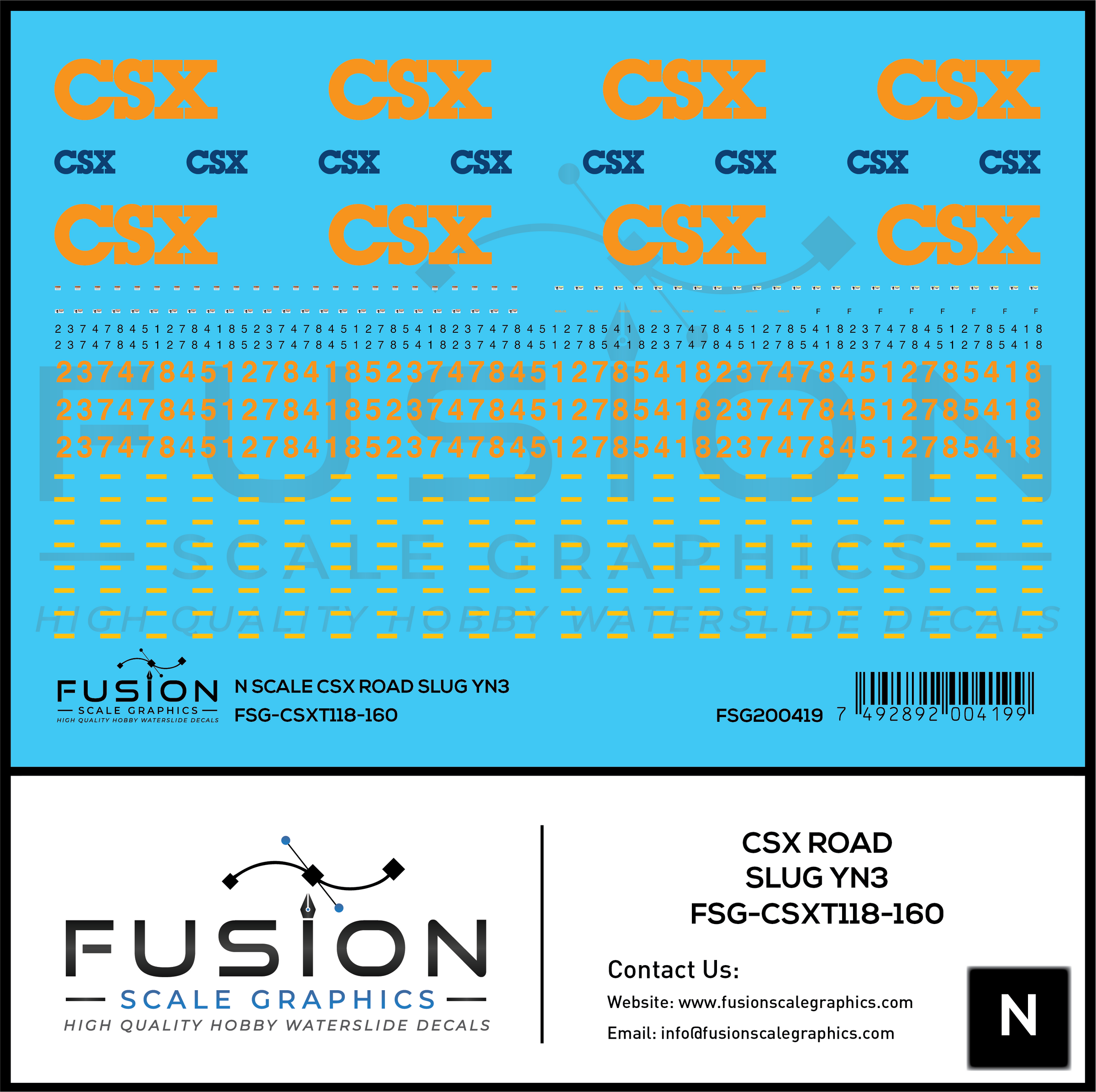 Fusion Scale Graphics: Model Train Decals | Custom Waterslide Decals