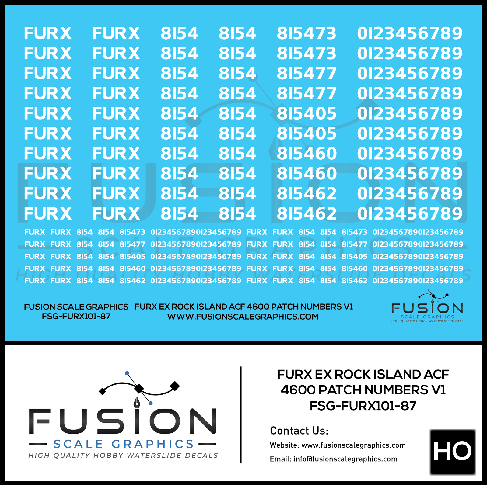 Fusion Scale Graphics: Model Train Decals | Custom Waterslide Decals