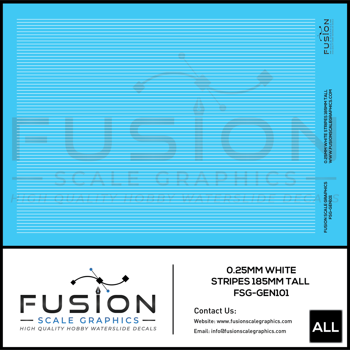 0.25mm White Stripes Decal Set – Fusion Scale Graphics