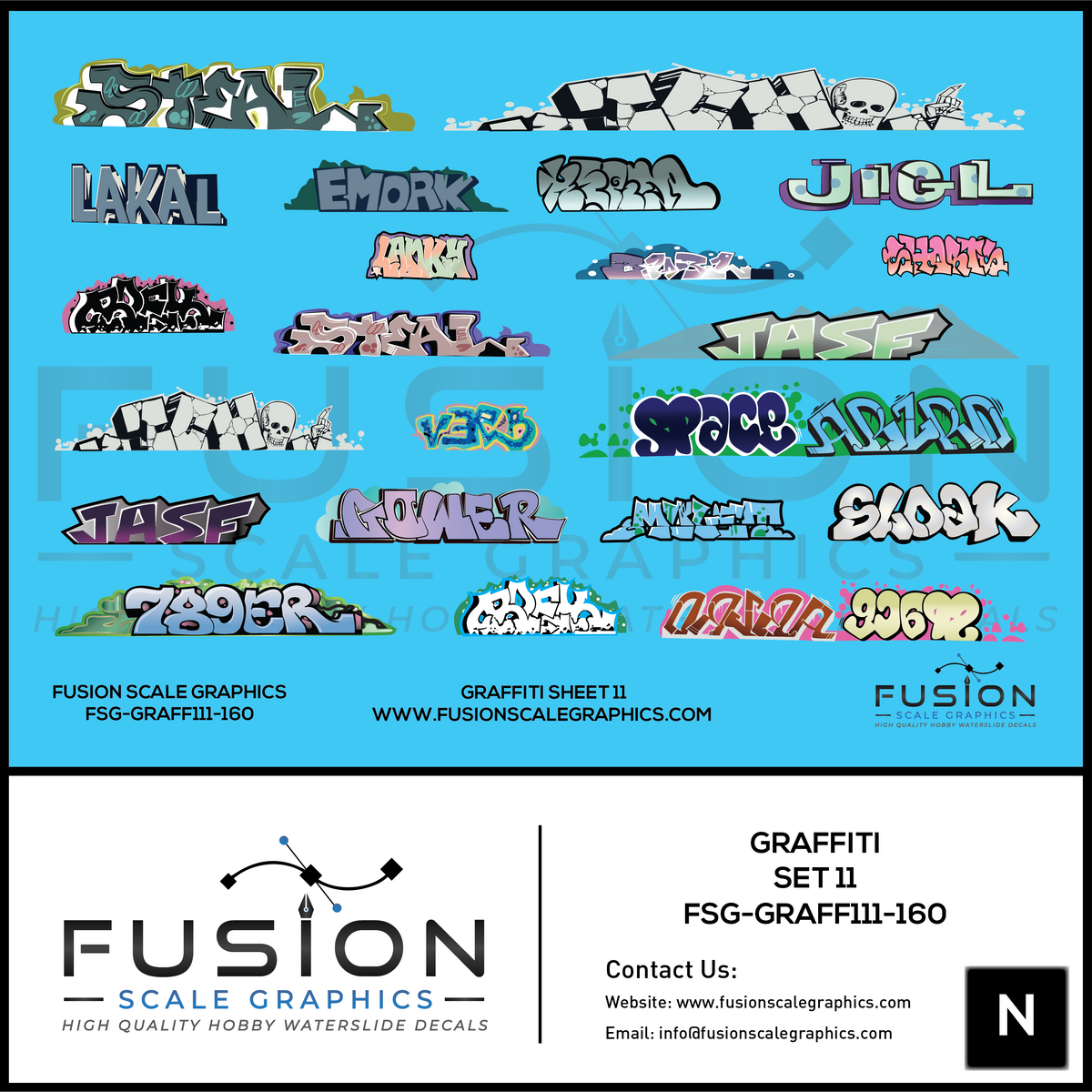N Scale Graffiti Waterslide Decal Set 11 For Freight Cars – Fusion ...