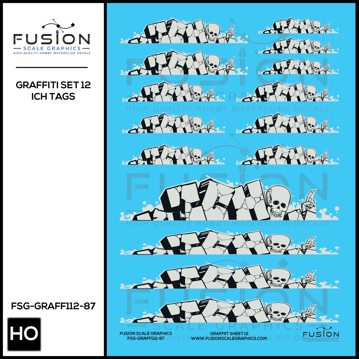 HO Scale Graffiti Decal Set 12 – Fusion Scale Graphics