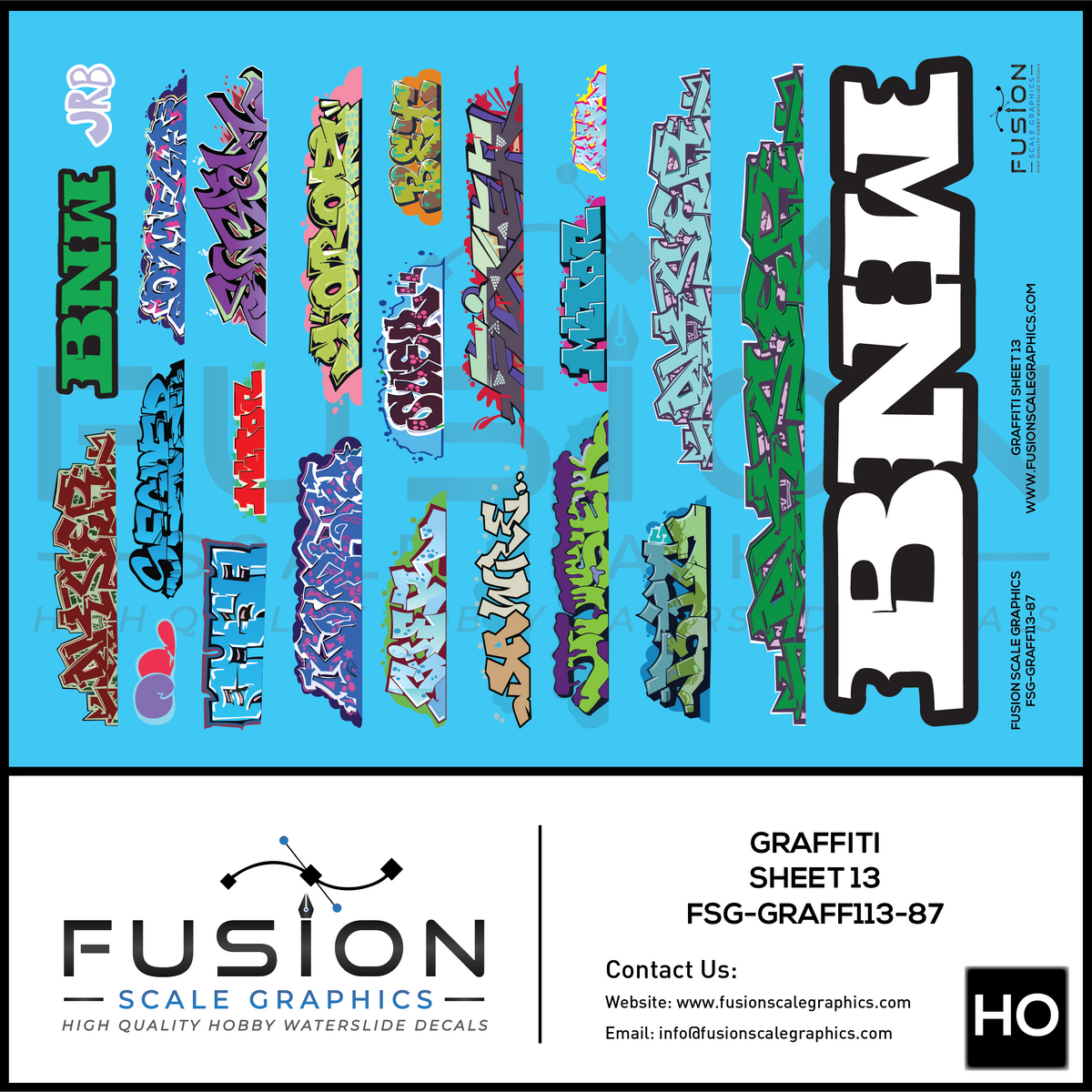 Fusion Scale Graphics Railroad Graffiti Decals For HO Scale Trains