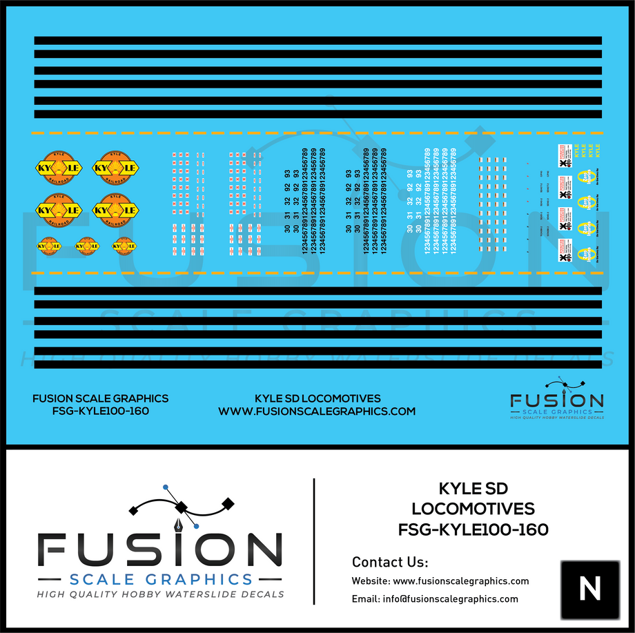Fusion Scale Graphics: Model Train Decals | Custom Waterslide Decals