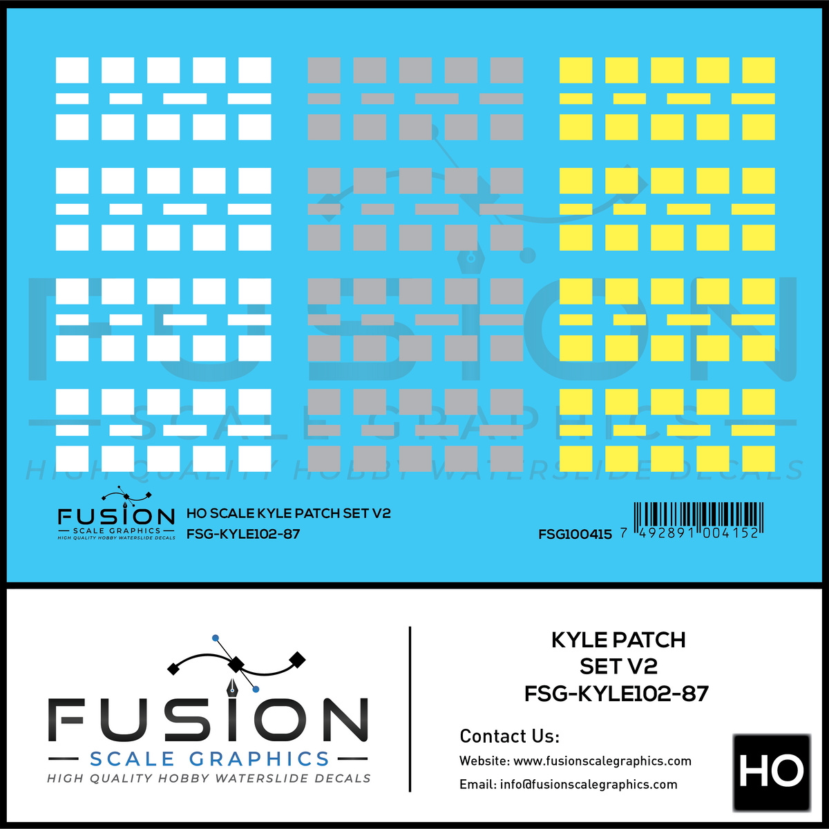 HO Scale KYLE Patch Set V2 Decal Set – Fusion Scale Graphics