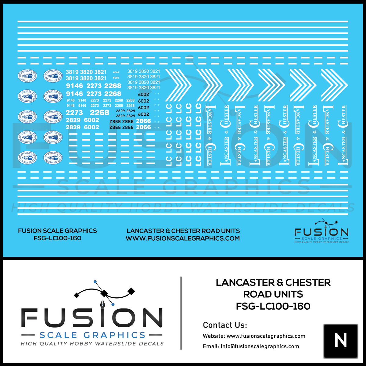 N Scale Lancaster & Chester Railroad Road Locomotives Decal Set ...