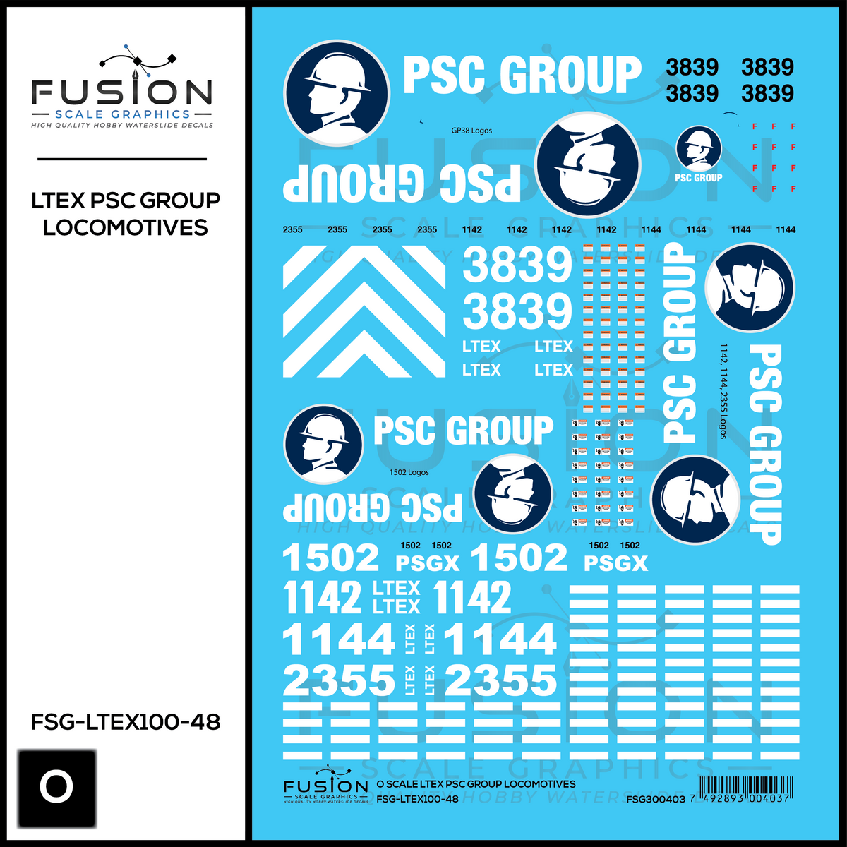 O Scale LTEX PSC Group Locomotives Decal Set – Fusion Scale Graphics