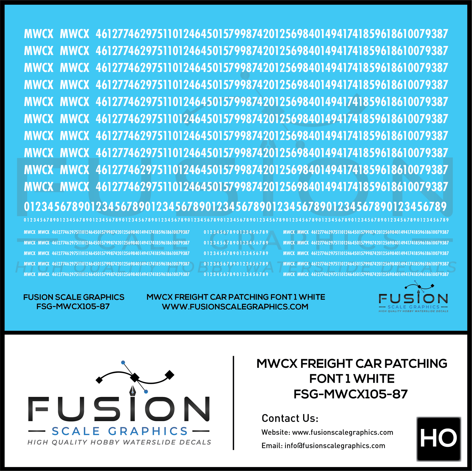 Fusion Scale Graphics: Model Train Decals | Custom Waterslide Decals