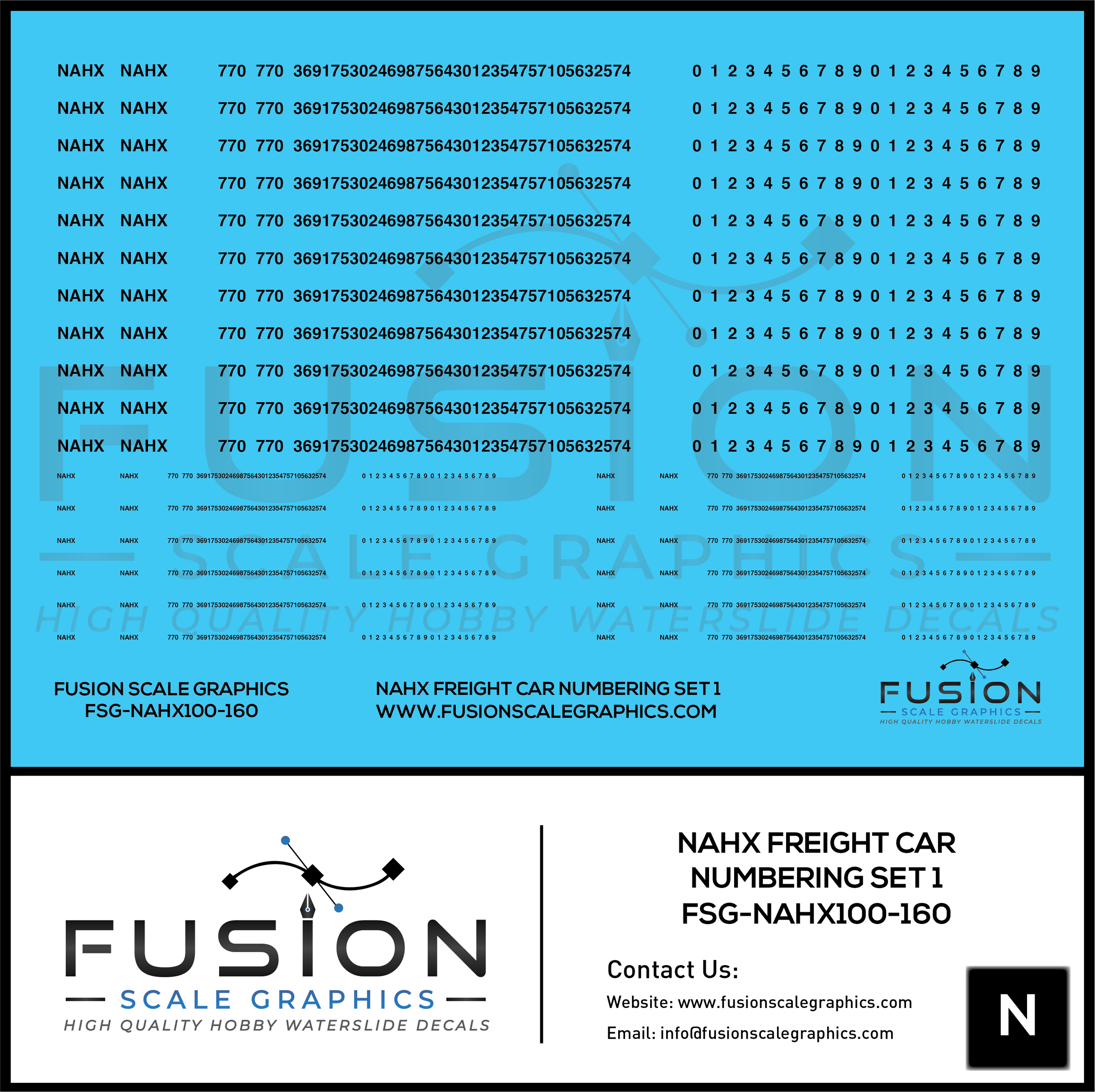 Fusion Scale Graphics: Model Train Decals | Custom Waterslide Decals