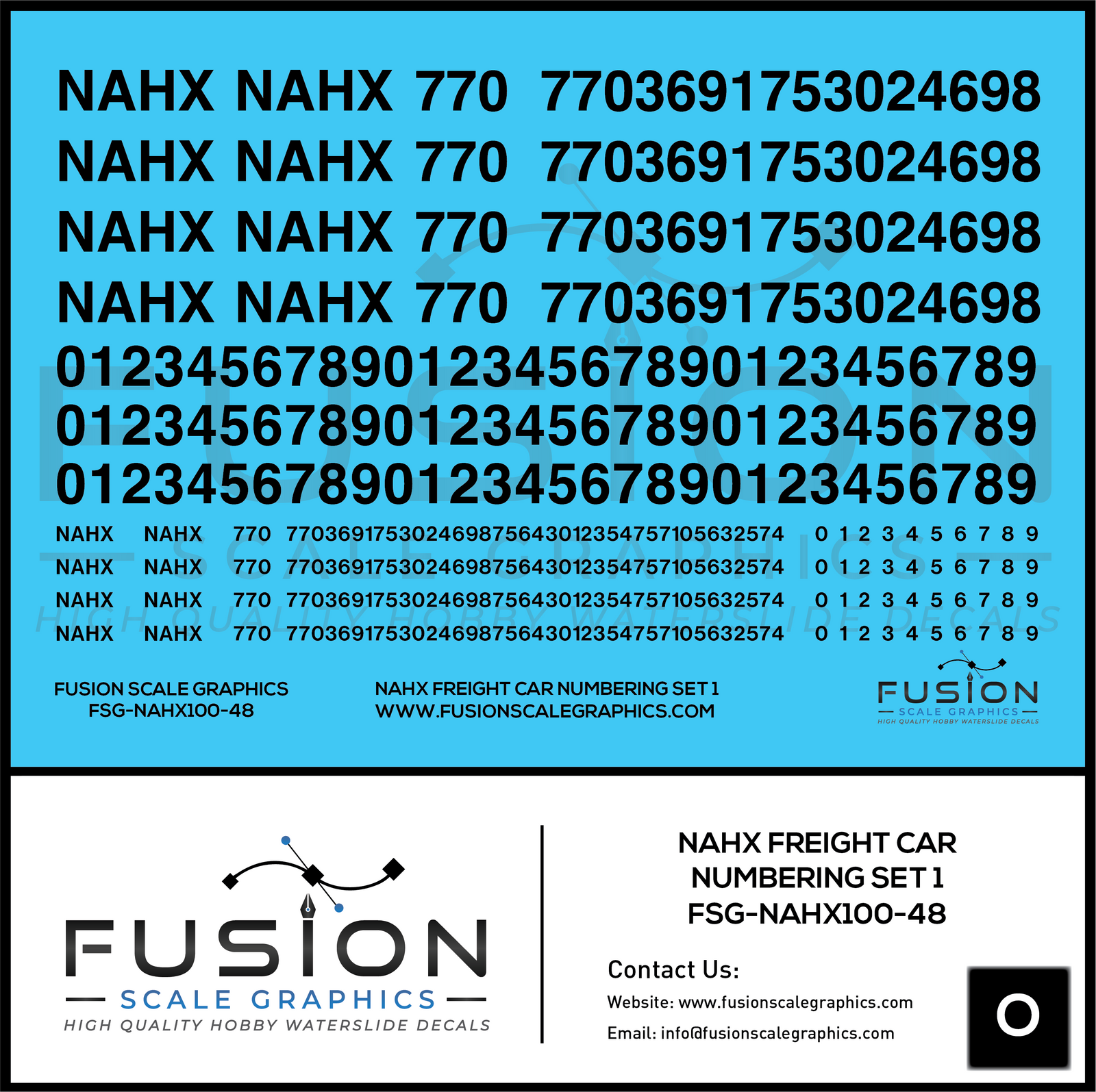 Fusion Scale Graphics: Model Train Decals | Custom Waterslide Decals