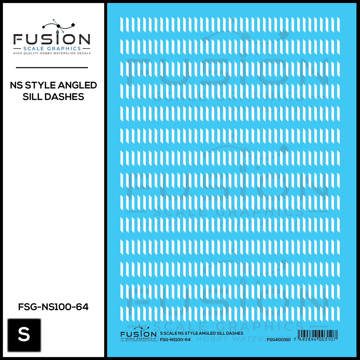 S Scale Norfolk Southern Angled Sill Dashes Decal Set – Fusion Scale ...