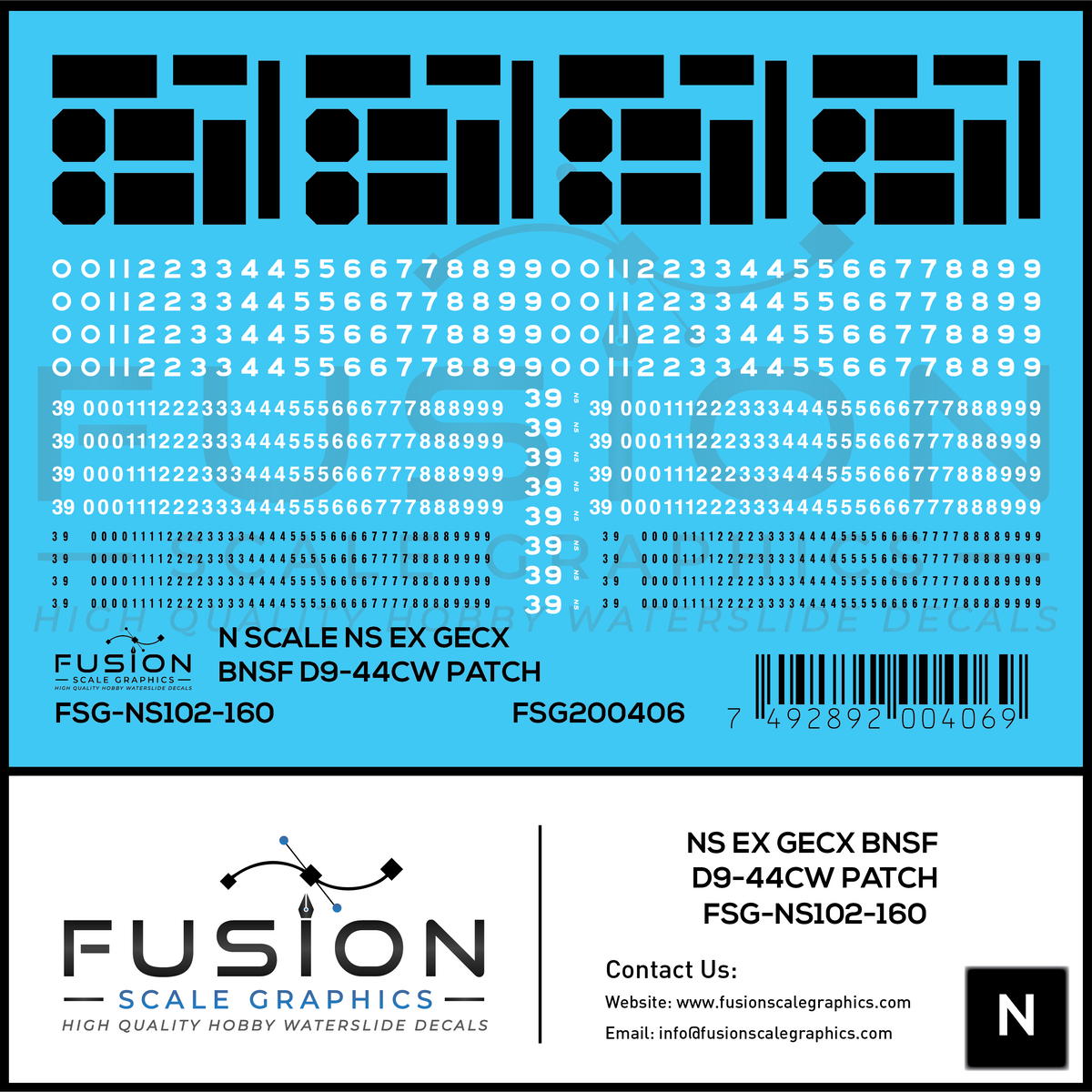 N Scale NS Ex CEFX BNSF Dash 9 Locomotive Patching Decal Set – Fusion ...