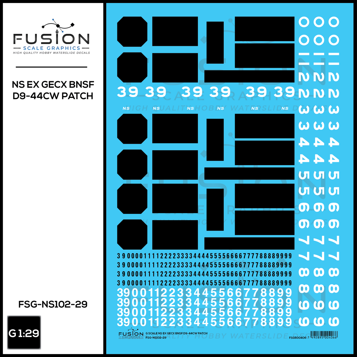 G 1:29 Scale NS Ex GECX BNSF Dash 9 Locomotive Patching Decal Set ...
