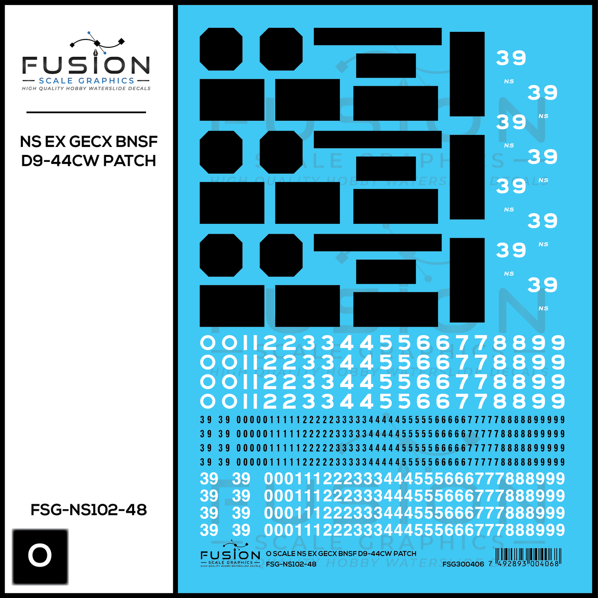 O Scale NS Ex GECX BNSF Dash 9 Locomotive Patching Decal Set – Fusion ...