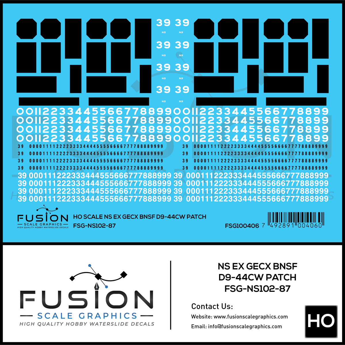 HO Scale NS Ex GECX BNSF Dash 9 Locomotive Patching Decal Set – Fusion ...