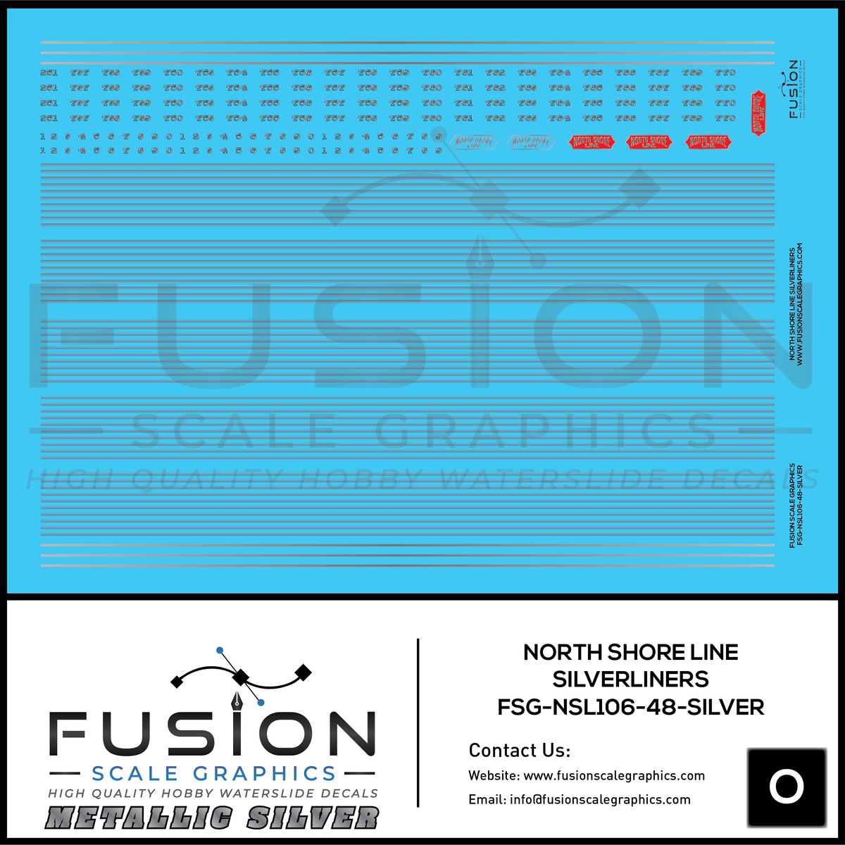 O Scale Chicago North Shore & Milwaukee Silverliners Decal Set – Fusion ...