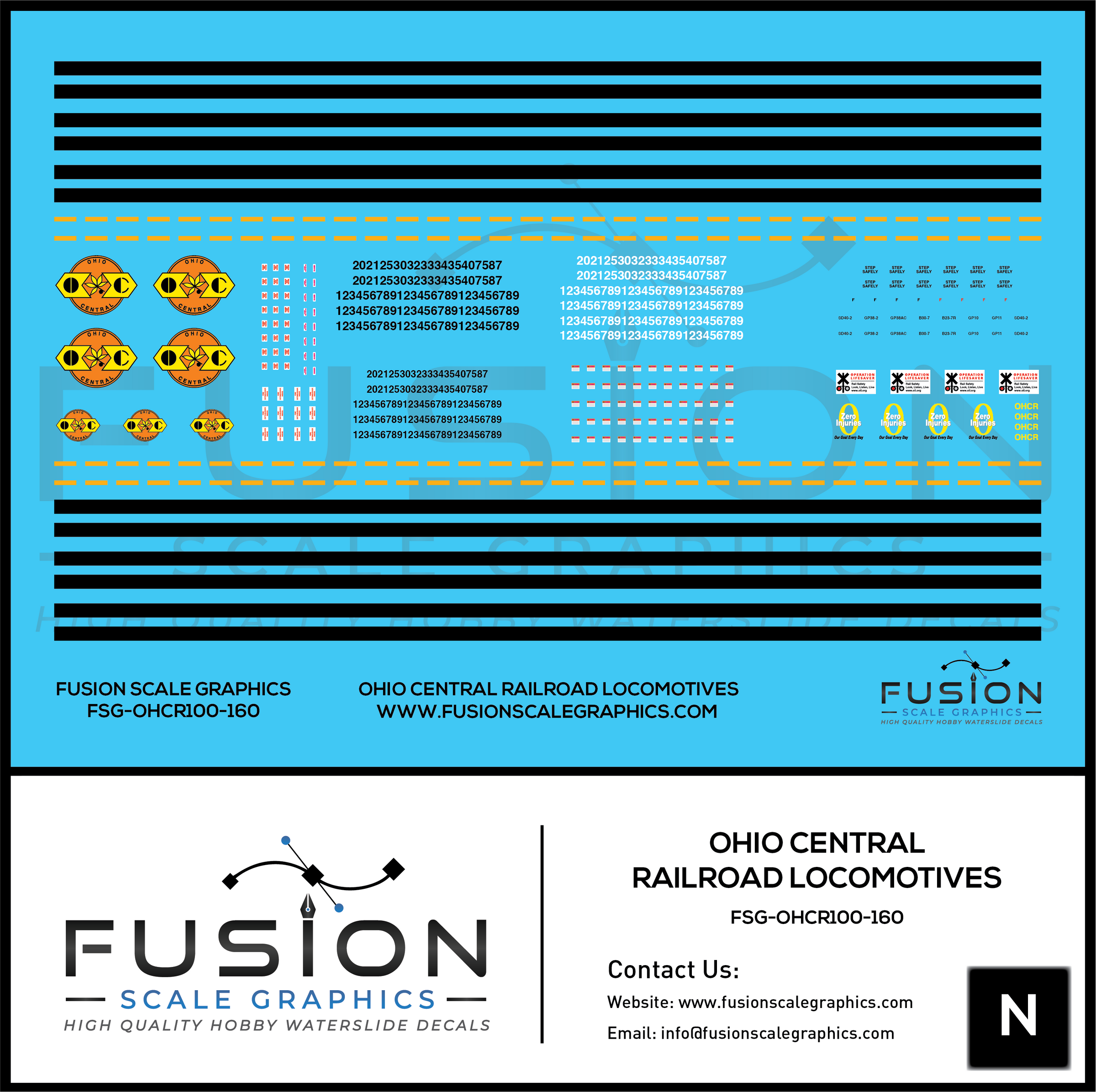 Fusion Scale Graphics: Model Train Decals | Custom Waterslide Decals