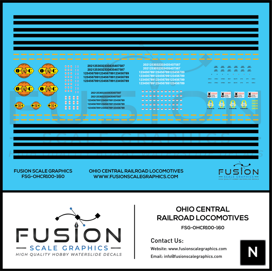 Fusion Scale Graphics: Model Train Decals | Custom Waterslide Decals
