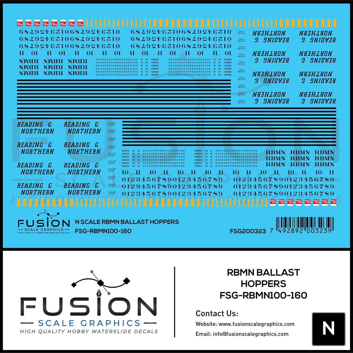 N Scale Reading & Northern Ballast Hopper Cars Decal Set – Fusion Scale ...