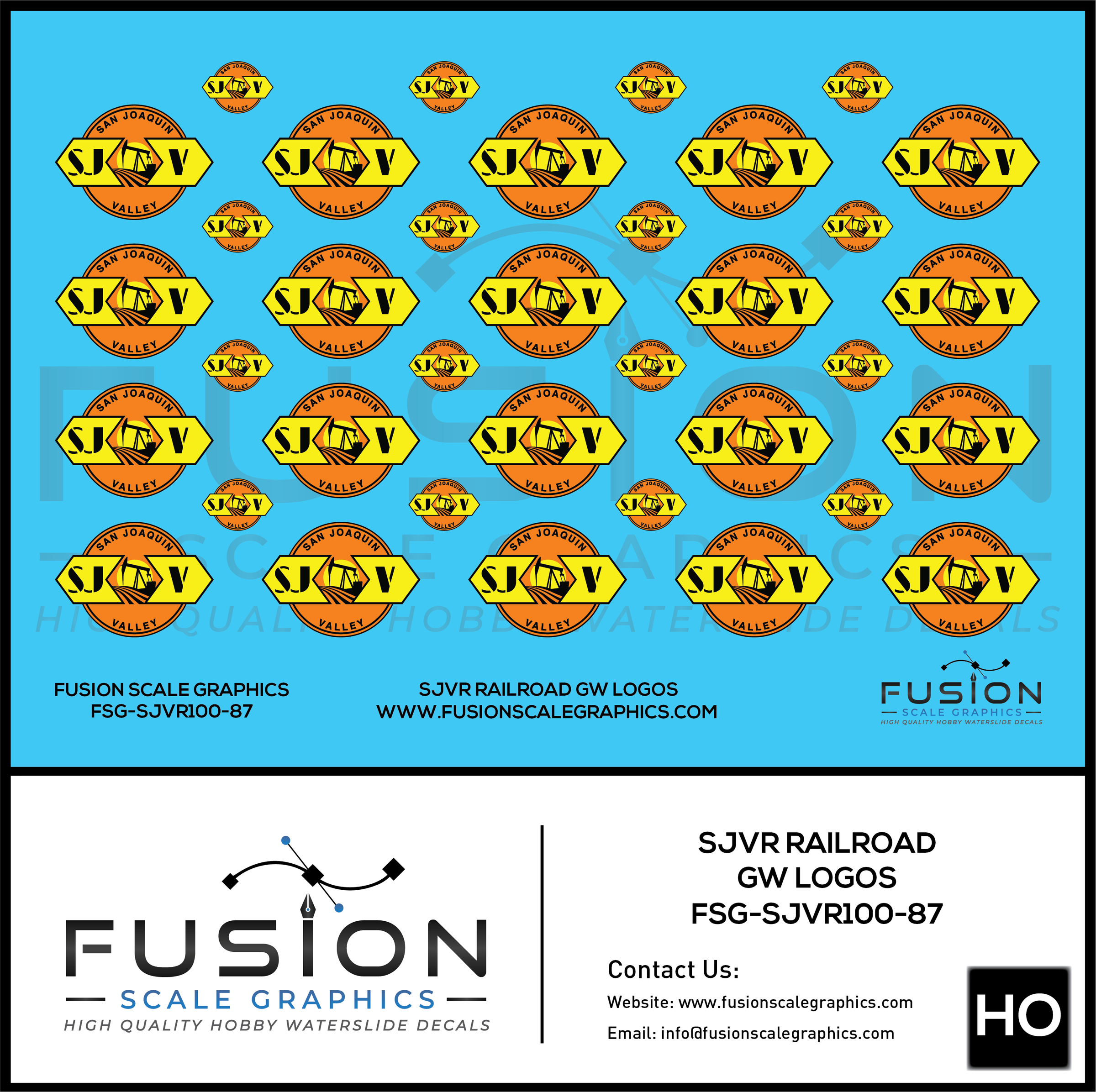 Fusion Scale Graphics: Model Train Decals | Custom Waterslide Decals